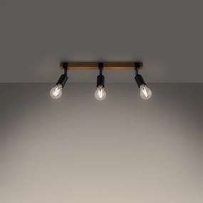 Stropní svítidlo SOLLUX ZUCA 3 černé E27 3x15W bez žárovky SL.1297