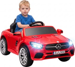 AIYAPLAY elektrické dětské auto Mercedes-Benz SL500 12V s dálkovým ovládáním 2,4G, 2 motory, odpružení, jemný start, červené