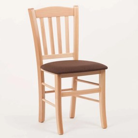 Stima Židle VENETA s čalouněným sedákem Odstín: Buk, Látky: LUX hnědá 12