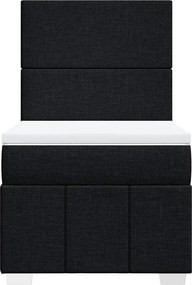Box spring postel s matrací černá 80 x 200 cm textil 3293790