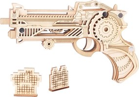 Dřevěné 3D puzzle Zbraň na gumičky Virbius