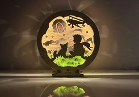 Li-Go "Malý princ s růží" lampa 20x22 cm provedení povrchu: ořech
