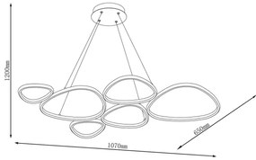 LED Lustr na lanku PETRA LED/58W/230V 4000K černá