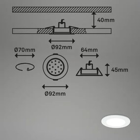 Briloner - SADA 3x LED Koupelnové podhledové svítidlo LED/4,8W/230V IP44 + DO