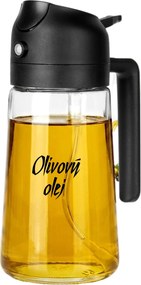 VILDE Skleněný rozprašovač a dávkovač na olej 2v1 450ml - čiré sklo