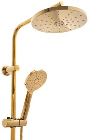 Erga Dubaj, sprchová souprava s pákovou baterií a dešťovou hlavicí 23 cm, zlatá lesklá, ERG-YKA-BP.DUBAJ23-GLD