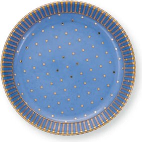 Pip Studio Dot Delight Light Blue-Gold hrnek bez ucha s odkládacím táckem 290ml, modro-zlatý (hrnek bez ucha z tenkostěnného porcelánu)