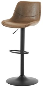 Židle barová, krémová ekokůže, kov černá AUB-714 CRM