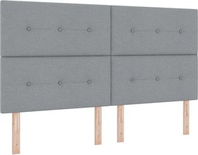 Postel s boxspringem s čelo Světle šedá 180 x 200 cm textil 3339637