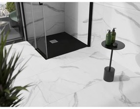 Mexen Stone+, čtvercová vanička z minerálního kompozitu 100 x 100 cm, černá matná, 44701010