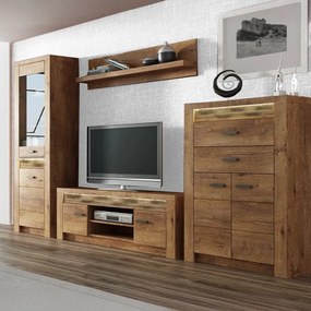 Obývací stěna INDIANAPOLIS | sestava C | 269 cm | jasan světlý