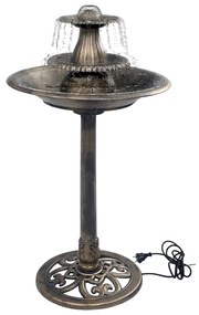 vidaXL Ptačí pítko s fontánou bronzové 50 x 91 cm plast