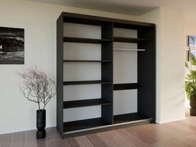 GiB Meble Šatní skříň BREGI SZ200 Barva: Votan/černá