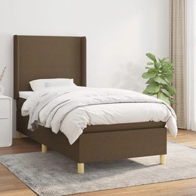 vidaXL Box spring postel s matrací 80 x 200 cm textil [3131788] Barva: tmavě hnědá