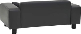 Pohovka pro psy tmavě šedá 81 x 43 x 31 cm plyš a umělá kůže 171044