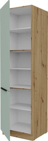 ARIA st | vysoká skříňka 60 DK-210 2F potravinová s policemi | 60 cm | ANTI FINGERPRINT povrch | artisan/aquamarine