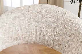 Designová otočná židle Yenibeth béžová / dub