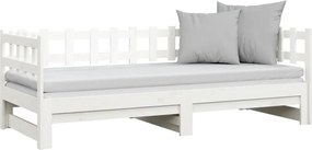 vidaXL Výsuvná postel 2x (80 x 200) cm masivní borovice [820767] Barva: Bílá
