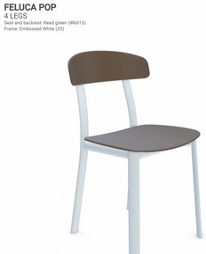 Židle Feluca Pop Barva kovové konstrukce: Embossed white 20, Barva sedáku a opěradla z recyklovaného plastu: Tobacco IS022