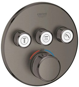 Grohe Grohtherm SmartControl - Termostatická sprchová podomítková baterie, 3 ventily, kartáčovaný Hard Graphite 29121AL0