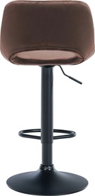 Sada 2 barových židlí Camden samet černá konstrukce – hnědá