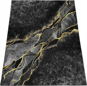 Koberec 120x180 Mramor Moderní Protiskluzový Módní Žlutý Tmavě Šedý