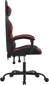 vidaXL Otočná herní židle s podnožkou umělá kůže [349548] Barva: Černá a vínová
