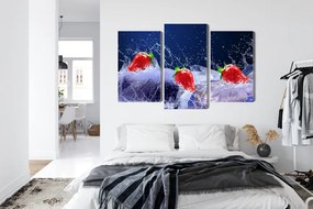Vícedílný obraz Jahody Na Ledu Nedostatek Nedostatek Plátno Canvas 180x120