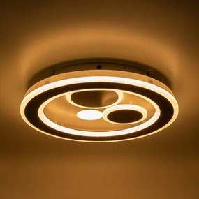 Kruhové stropní svítidlo LED 35W bílo-černé DUNK 37 cm s dálkovým ovládáním