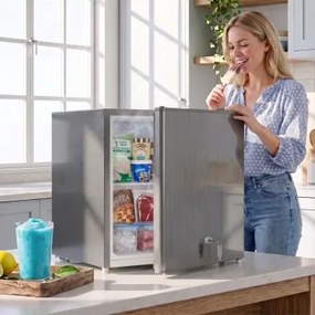 HOMCOM Mini mraznička 35 L mrazicí box elektrický volně stojící 161 W Mini mraznička 47 x 44,2 x 48,8 cm šedá