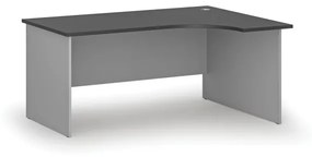 Kancelářský rohový pracovní stůl PRIMO GRAY, 1600 x 1200 mm, pravý, šedá/grafit