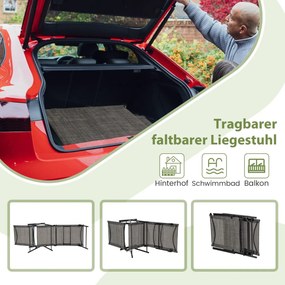 Costway Sada 2 skládacích lehátek zahradní lehátka s nastavitelným opěradlem