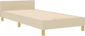 Rám postele s čelo Krémová 90 x 190 cm textil 3344695