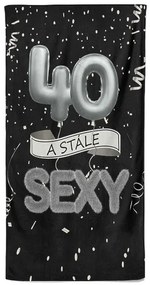 Osuška Stále sexy – černá (věk: 40, Velikost osušky: 100x170cm)