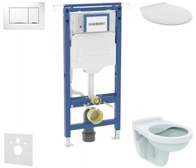 Geberit Duofix - Set předstěnové instalace, klozet Alpha se sedátkem, tlačítko Sigma20, bílá/chrom SANI11CD3109