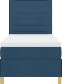 Postel s boxspringem s matrací s čelo Modrá 90 x 200 cm textil 3339517