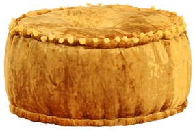 Kulatý taburet samet 40 x 20 cm hořčicový 287568