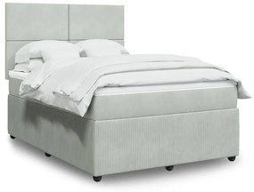 Box spring postel s matrací světle šedá 160x200 cm samet 3292376