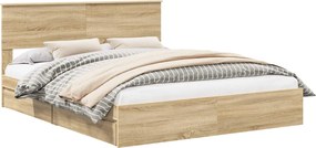 Postel s úložným prostorem se zásuvkou Sonoma dub 160 x 200 cm 3410779