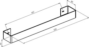Sapho, TABELLA držák ručníků 520mm, bílá mat, MI520W