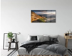 Obraz na skle Mountain Sunrise 125x50 cm