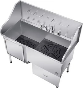 Mycí stanice pro psy 304 z nerezové oceli VEVOR – 1550 × 790 × 1470 mm