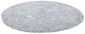 Koberec šedý melírovaný kruhový ⌀ 140 cm DEMRE Beliani