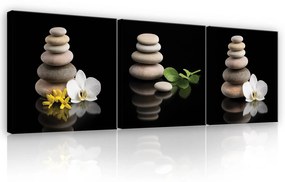 Postershop Obraz na plátně: Zen kameny - set 3ks 25x25cm