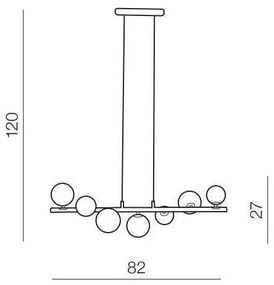 Azzardo AZ4409 - Lustr na lanku SYBILLA 7xG9/25W/230V zlatá