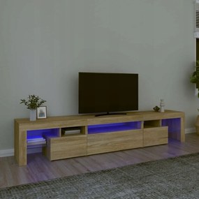 Tv Skříňka S Led Osvětlením 260X36,5X40 Cm dub sonoma 215 cm