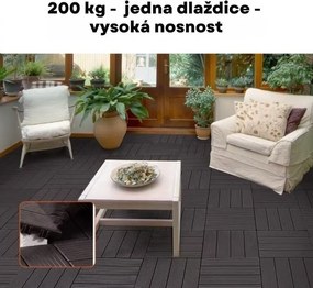 ConSys Plastové dlaždice 30x30x2 cm PP 67295 sada 10 kusů tmavě hnědá