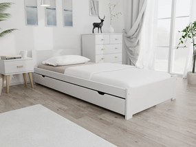 Postel IKAROS 90 x 200 cm, bílá Matrace: Matrace Coco Maxi 20 cm, Rošt: Bez roštu