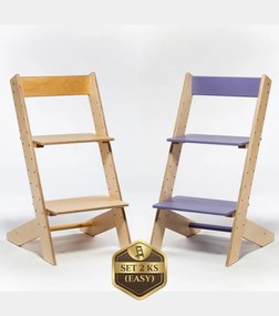 Lucas Wood Style - rostoucí židle EASY LINE zvýhodněný set 2 ks -  přírodní + lila