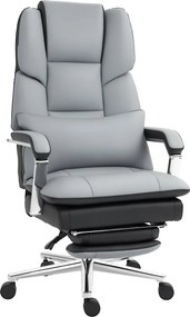 HOMCOM Kancelářská židle, ergonomická židle s houpací funkcí, opěrky na ruce, podnožka, sklápěcí počítačová židle s bederním polštářem, do 120 kg zatí